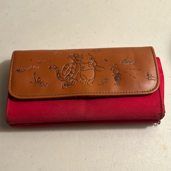 Disney | Bags | Winnie The Pooh Tigger Clutch Wallet Red Brown ...